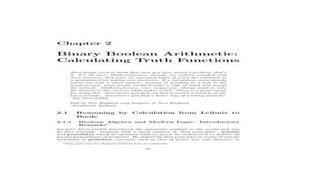 pdf binary boolean arithmetic calculating truth functions pdfslide