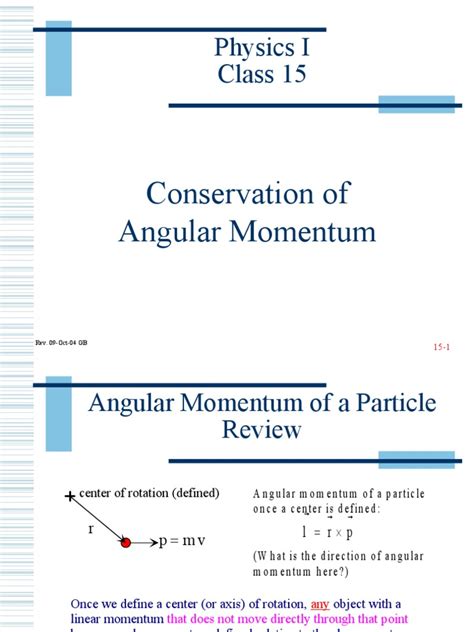lec15 conservation of angular momentum pdf angular momentum rotation around a fixed axis