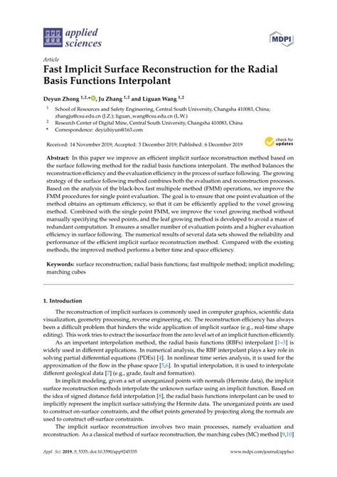 pdf fast implicit surface reconstruction for the radial basis functions interpolant