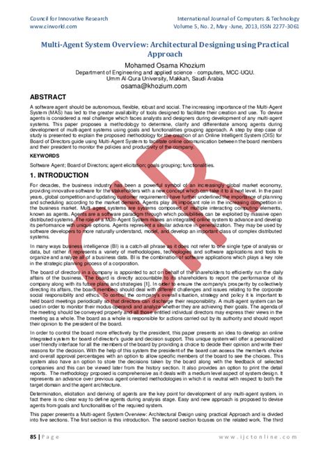 pdf multi agent system overview architectural designing using practical approach mohamed
