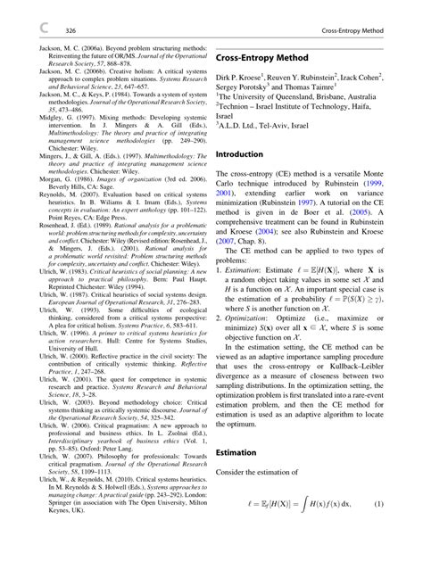 pdf cross entropy method