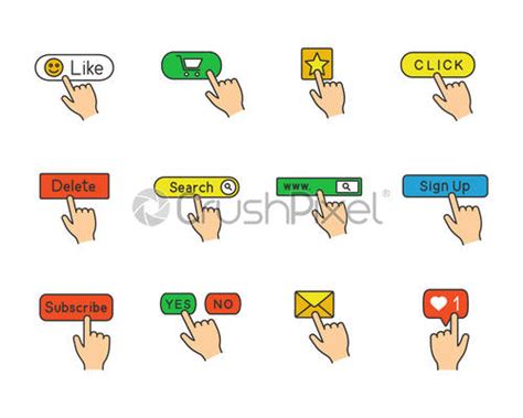 App Buttons Color Icons Set Stock Vector 3917592 Crushpixel