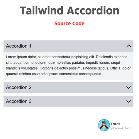 Creating Tailwind CSS Accordion FAQ Source Code Included
