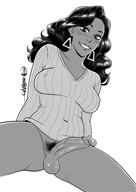 Rule 34 1futa Anasheya Balls Big Penis Blush Bottomless Breasts Cleavage Dark Skinned Futanari