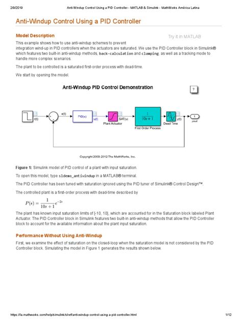 anti windup control using a pid controller matlab and simulink mathworks américa latina pdf