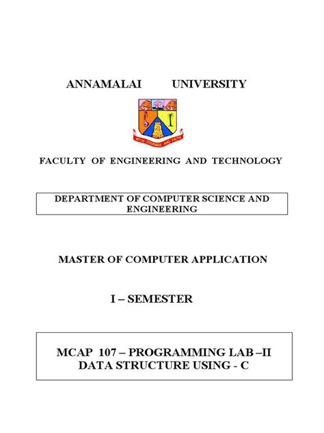 prog lab ii data structures using c lab manual pdf algorithms and data structures computer