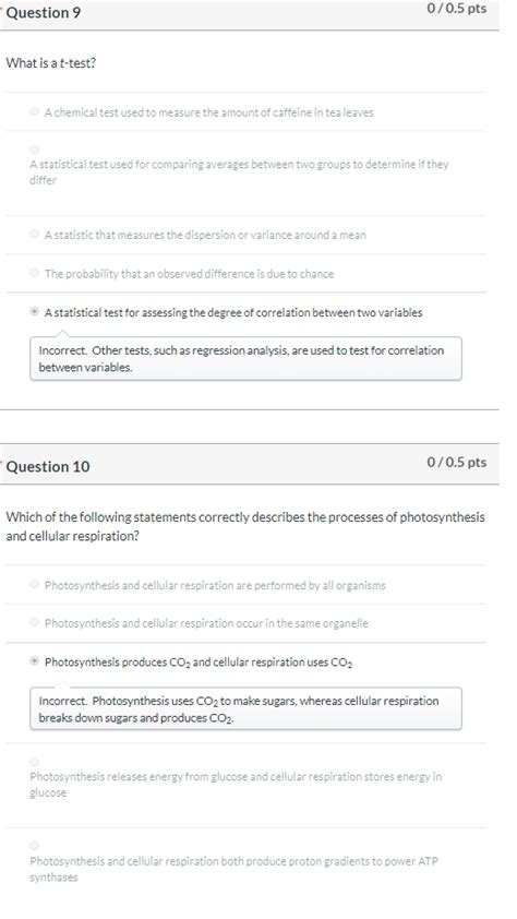 solved question 9 0 0 5 pts what is a t test a chemical