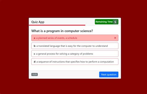 quiz application using html and css in vanillajs with source code sourcecodester