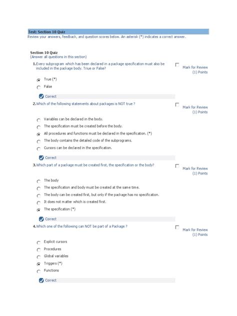 section 10 12 quiz plsql pdf pl sql subroutine