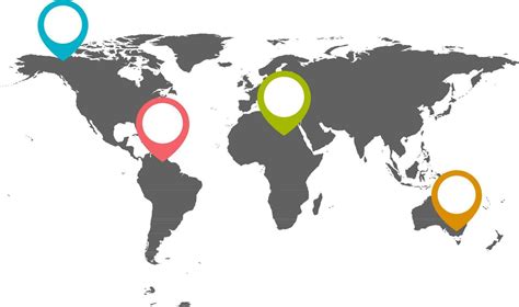 World Map With Pin Pointers 24364955 Vector Art At Vecteezy