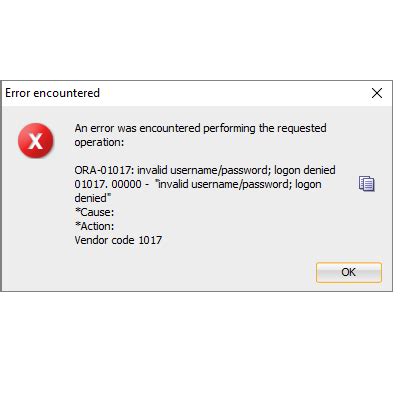 How To Resolve ORA 01017 Invalid Username Password Logon Denied