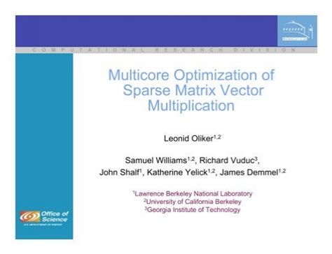 multicore optimization of sparse matrix vector multiplication