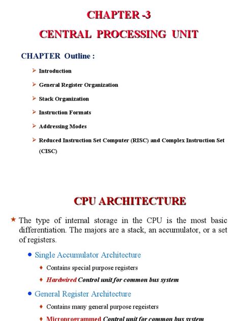 chapter 3 lecture 1 central processing unit pdf central processing unit electrical engineering