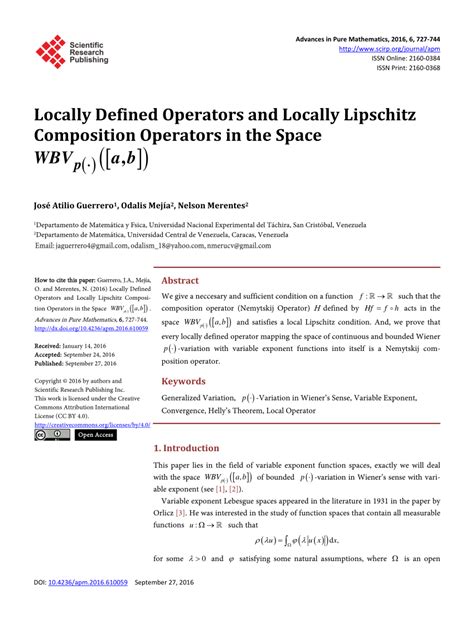 pdf locally defined operators and locally lipschitz composition operators in the space wbvp [a b]