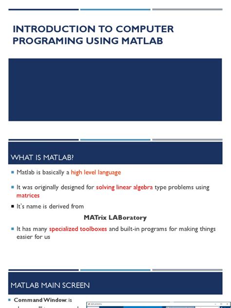introduction to matlab pdf matrix mathematics matlab