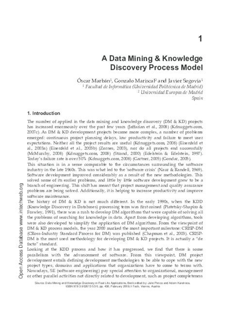 pdf a data mining and knowledge discovery process model javier segovia