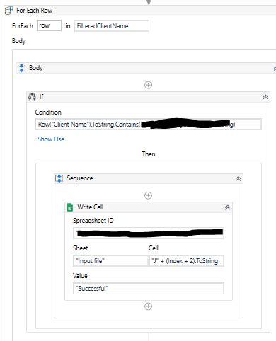 Write Cell To Column D If Column A Contains Name Of Client StudioX
