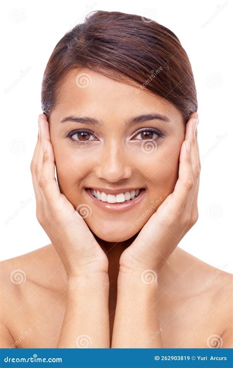Flawless Skin Makes Her Undeniably Beautiful A Gorgeous Young Woman Feeling Her Smooth Soft