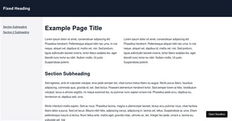 Fixed Header Responsive Layout Codesandbox