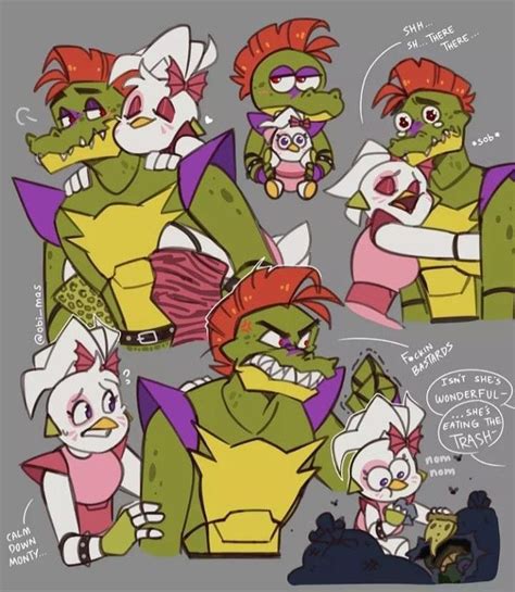 Fnaf Security Breach Monty X Glamrock Chica 🐊🐔💕 Fnaf Drawings Anime Fnaf Fnaf