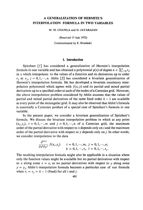 pdf a generalization of hermite s interpolation formula in two variables