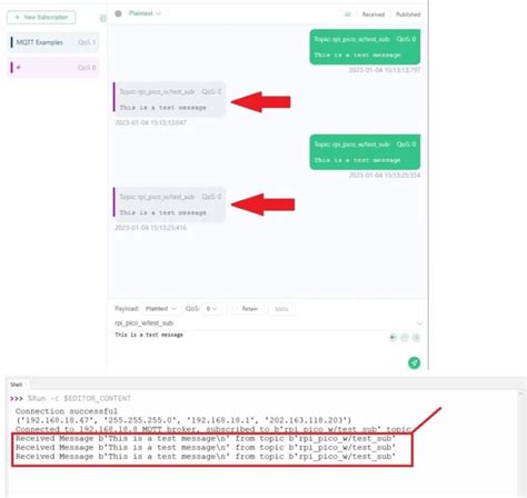 raspberry pi pico w mqtt client publish subscribe messages