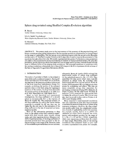 pdf sphere drag revisited using shuffled complex evolution algorithm reza barati