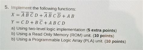 solved 5 implement the following functions x Ābcd abcd