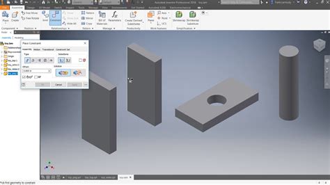 Autodesk Inventor 2018 4 Basic Assembly YouTube