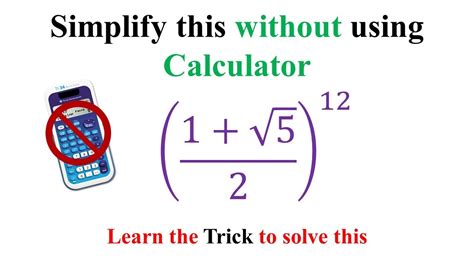 how to simplify this expression without using calculator learn the trick to solve youtube