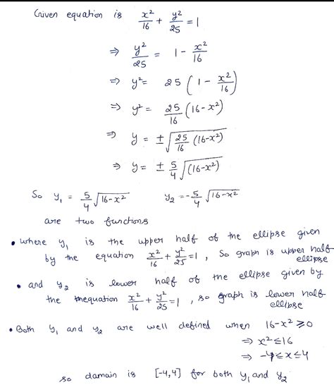 [solved] find two functions defined implicitly by the given equation give course hero