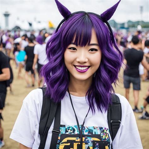 Cute 25 Year Old Japanese Girl With Dark Purple Hair Dressed By Zer0 5nine3” Playground