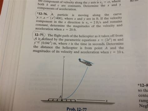 solved 12 76 a particle is moving along the curve y x