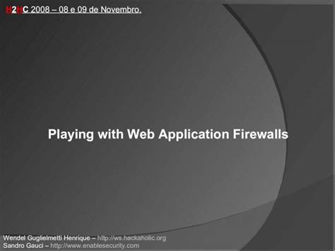 pdf playing with web application firewalls · what is waf web application firewall waf an