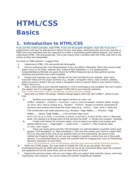 html css basics html css basics 1 introduction to html css if you are the content provider