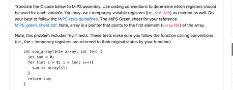 solved translate the c code below to mips assembly use