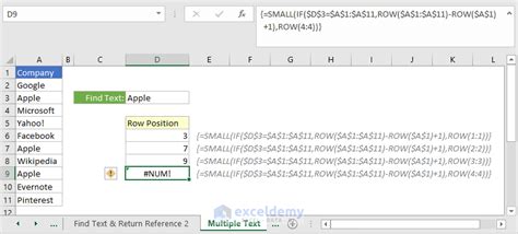 How To Find Text In An Excel Range Return Cell Reference 3 Ways