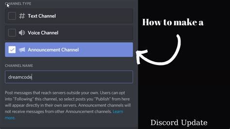 How To Make An Announcements Channel Discord Update Youtube