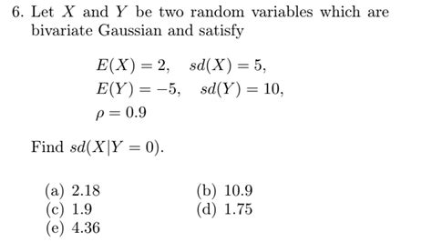 solved 6 let x and y be two random variables which are
