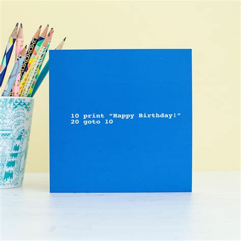Geek Birthday Card Basic Program Card Geek Greeting Cards