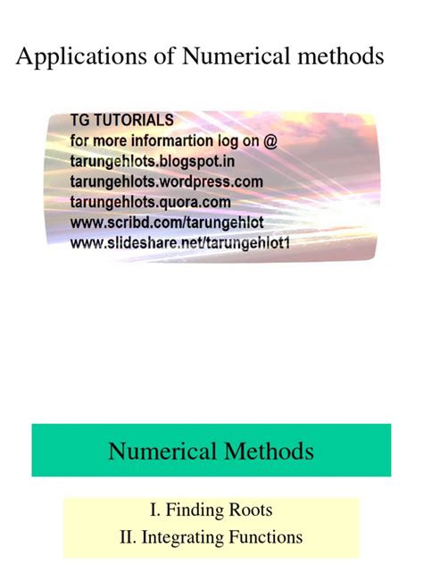 applications of numerical methods pdf numerical analysis quadratic equation