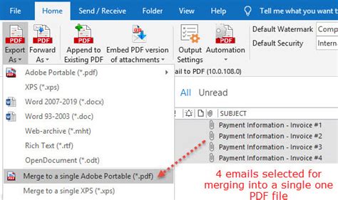 how to save email to pdf file with attachments assistmyteam
