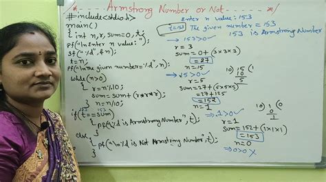 c language c program to find whether the given number is armstrong or not telugu scit