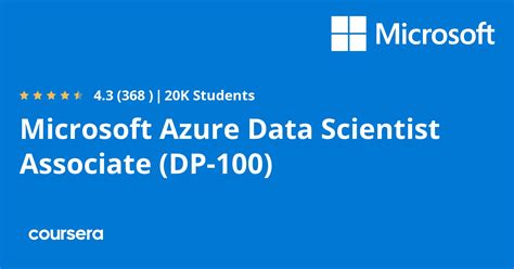 microsoft azure data scientist associate dp 100 professional certificate coursera