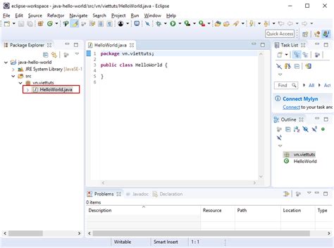 tạo java class trong eclipse viettuts
