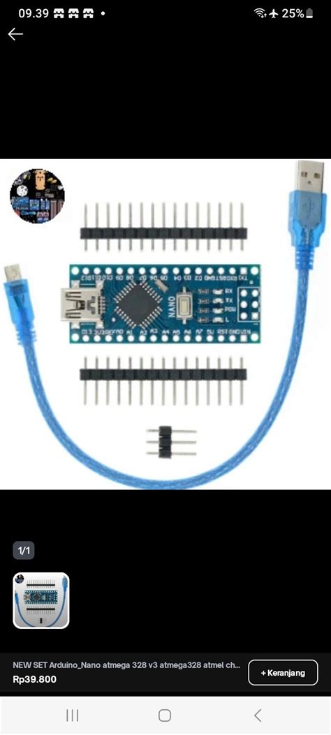 NEW SET Arduino Nano Atmega 328 V3 Atmega328 Atmel Ch340 Chg40 Kabel