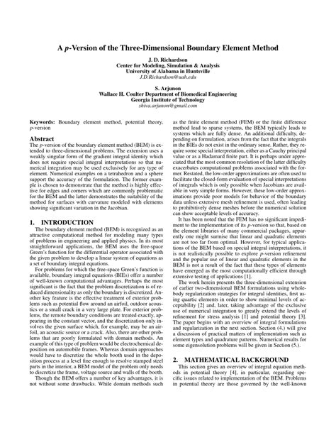 pdf a p version of the three dimensional boundary element method