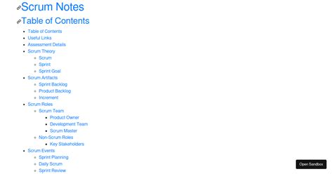 Scrum Notes Embedded Html Codesandbox