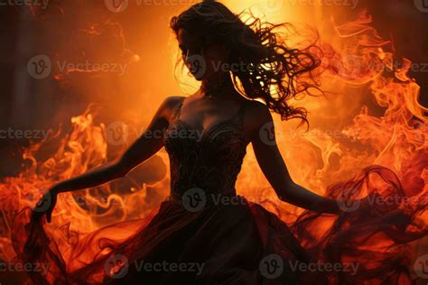 Fire Breathers Mystifying Act Captured In Radiant Red Black And Sunset Orange 34218225 Stock