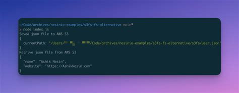 aws s3 backed node js file system with s3fs